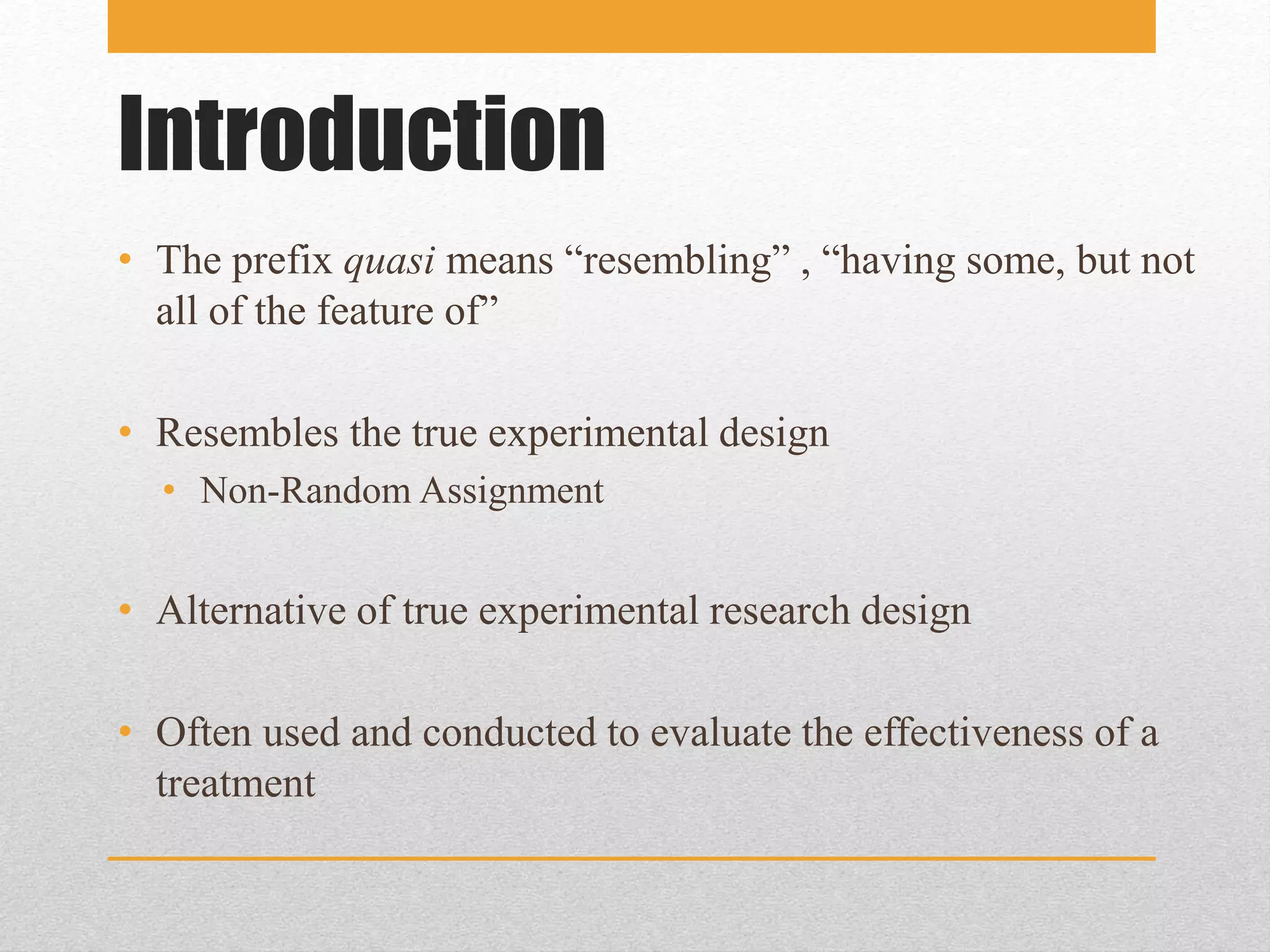 Quasi-Experimental Research Design | PPTX