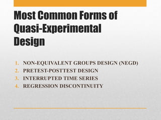 Quasi-Experimental Research Design | PPTX
