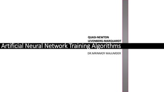 Quasi newton artificial neural network training algorithms | PPT