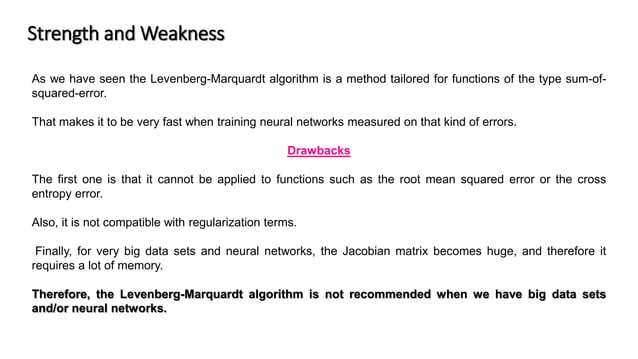 Quasi Newton Artificial Neural Network Training Algorithms Ppt