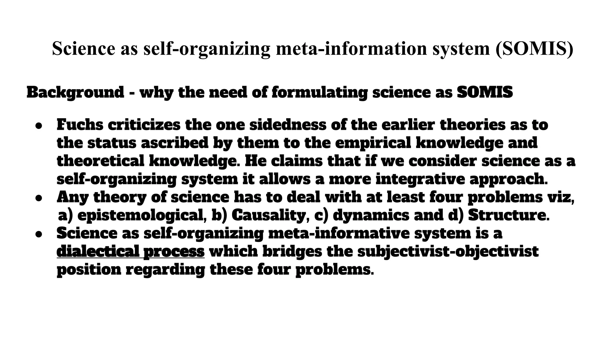 Quasi realism science as self-organizing meta-information system a ...
