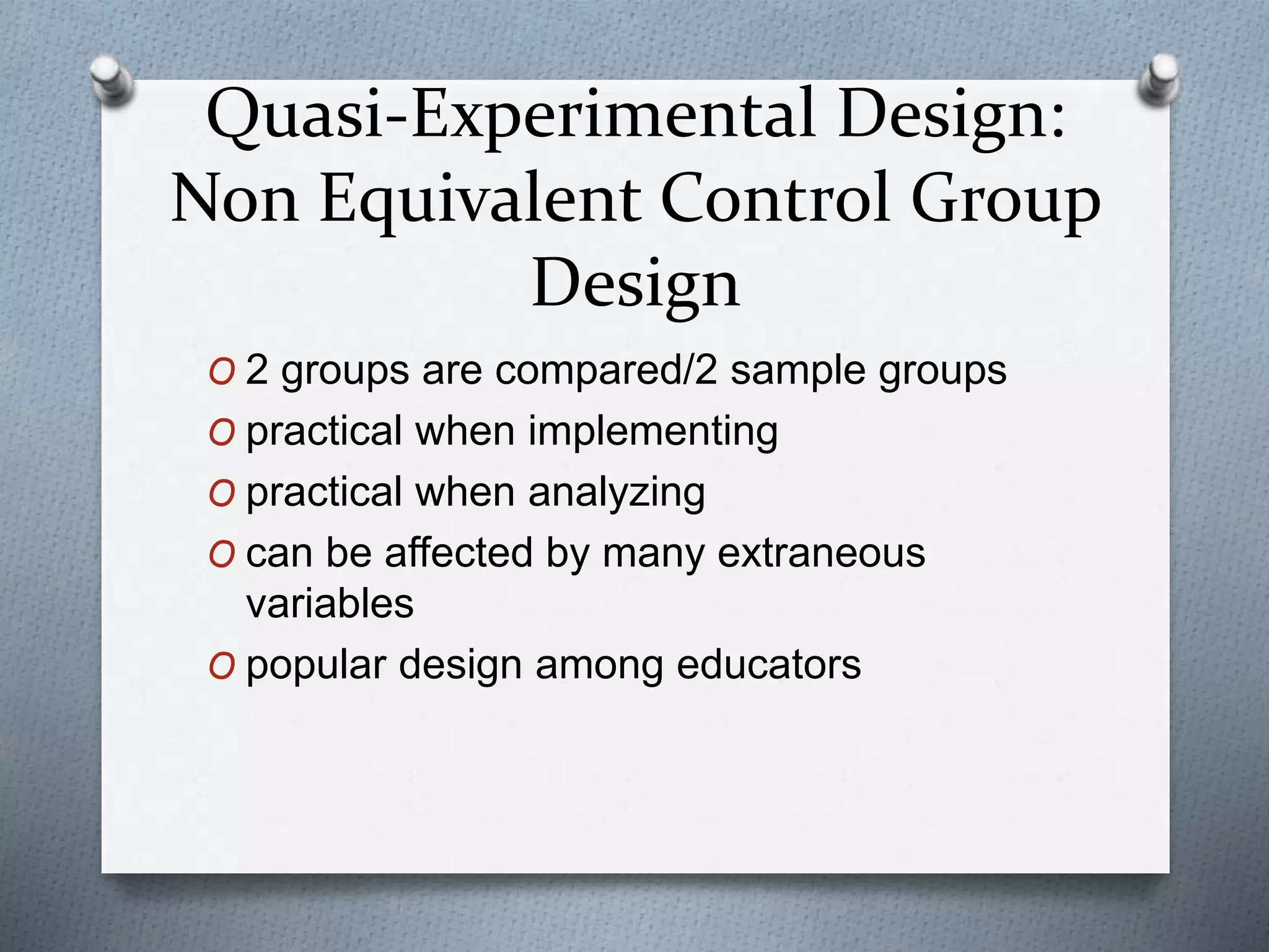 Quasi Experimental Research Design | PPTX