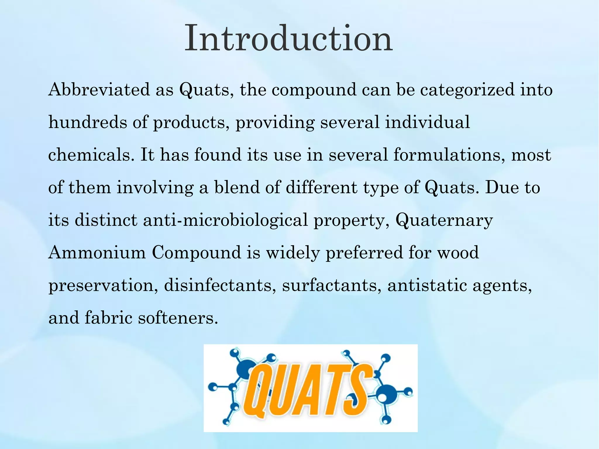 A Detailed Study On Quaternary Ammonium Compound | PDF