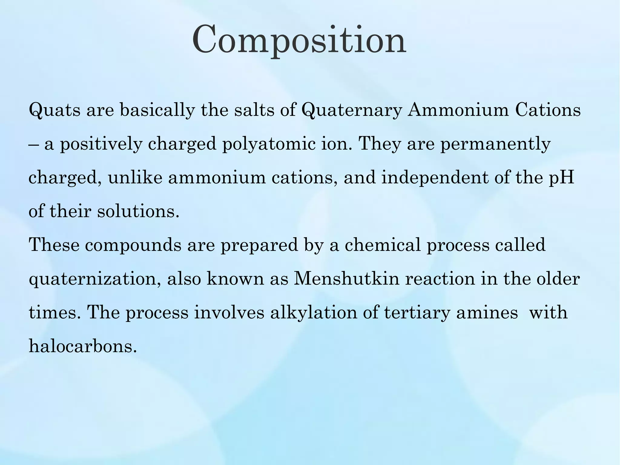 A Detailed Study On Quaternary Ammonium Compound | PDF