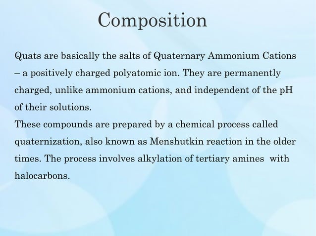 A Detailed Study On Quaternary Ammonium Compound | PDF | Chemistry ...