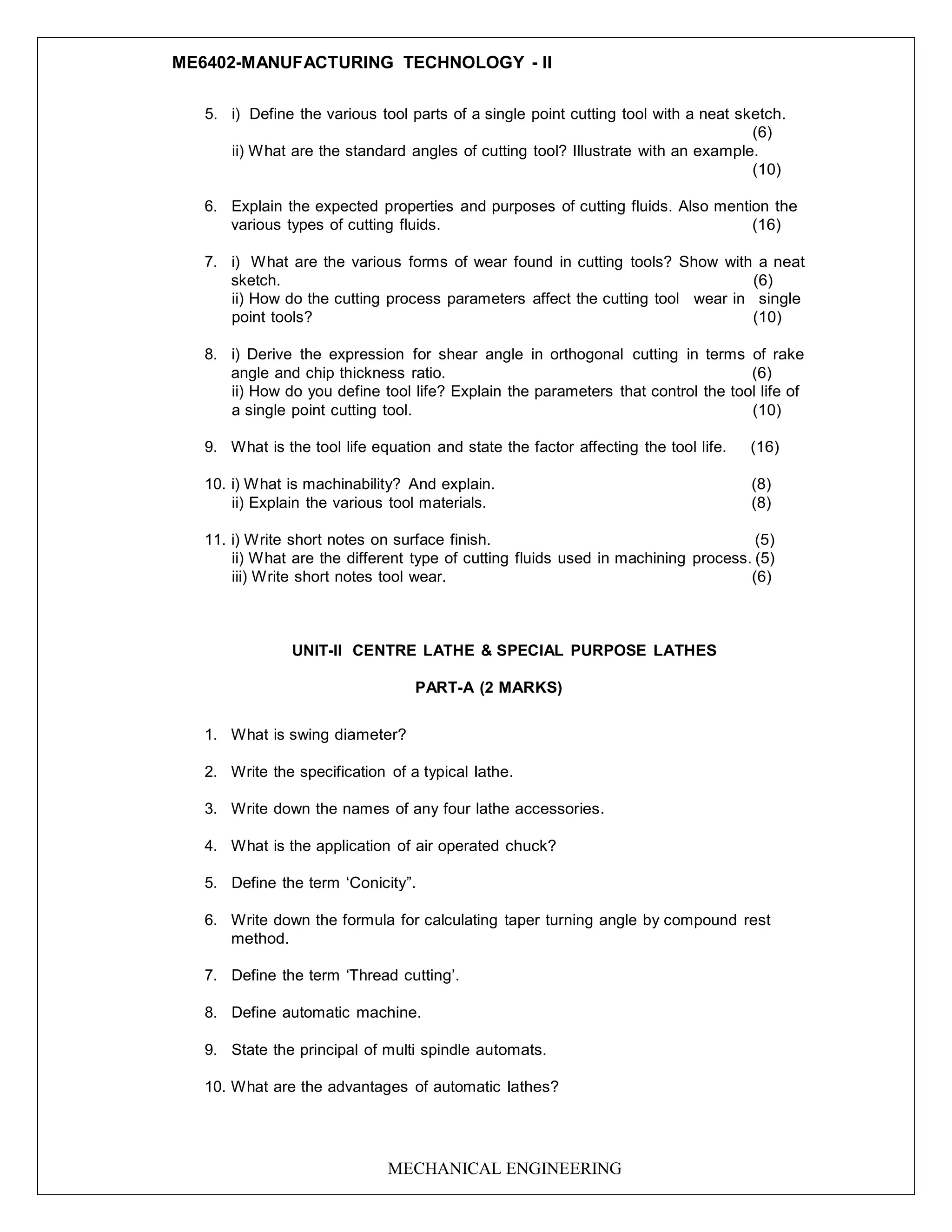 Quation bank i | PDF