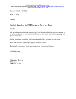 Quation of cold store 5000 mt | PDF