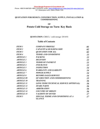 Quation of cold store 5000 mt | PDF