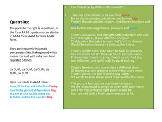 Quatrain and blank verse poetry | PPTX