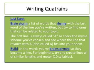Quatrain Examples