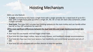 Quay gantry crane (QC)/ Ship to shore crane (STS) | PPTX