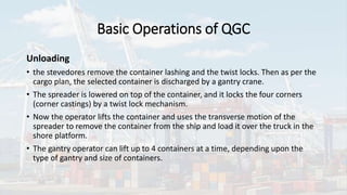 Quay gantry crane (QC)/ Ship to shore crane (STS) | PPTX