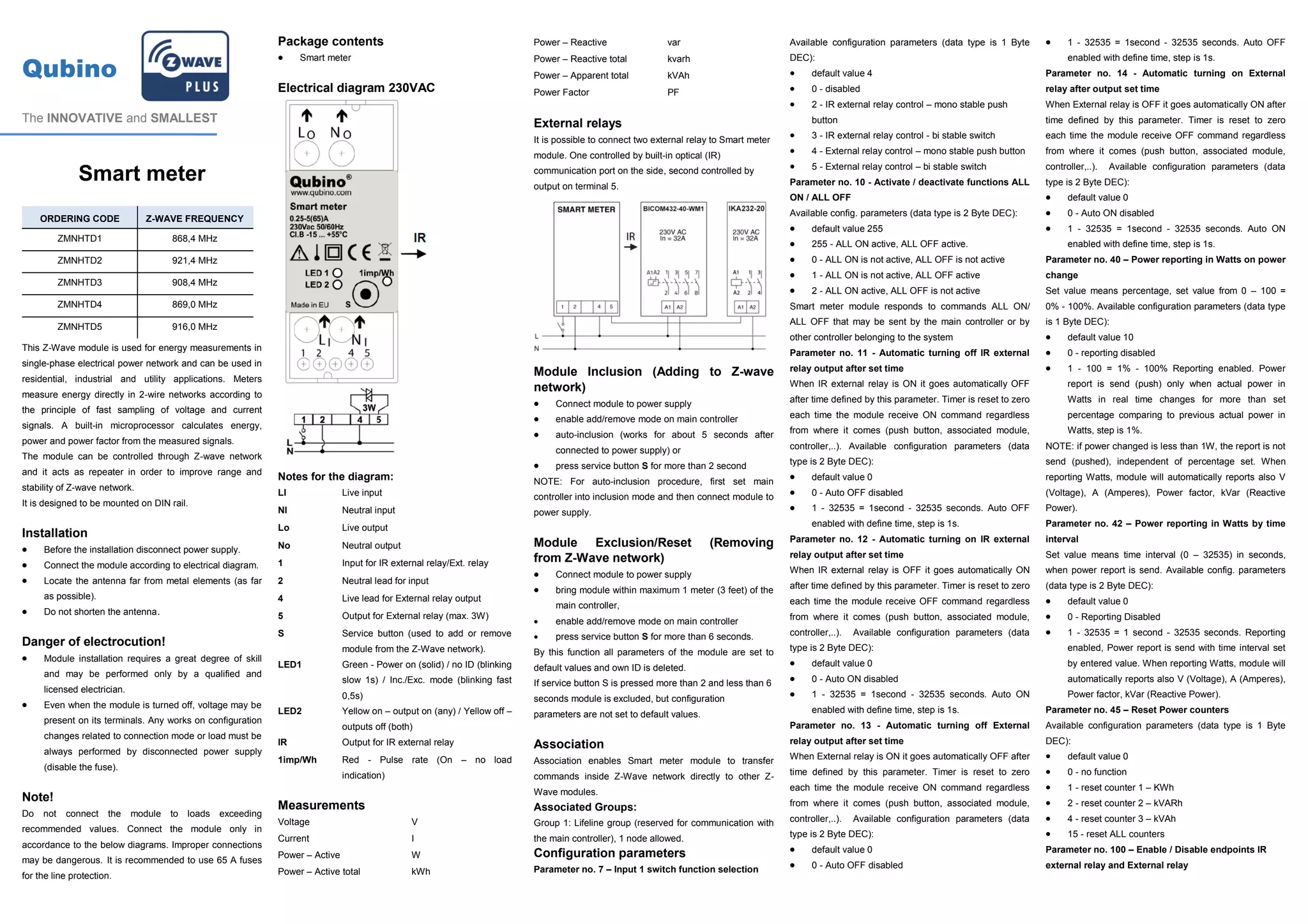 Manual Qubino smart meter plus | PDF