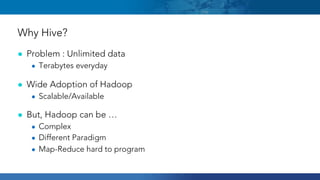 Harnessing the Hadoop Ecosystem Optimizations in Apache Hive | PPT