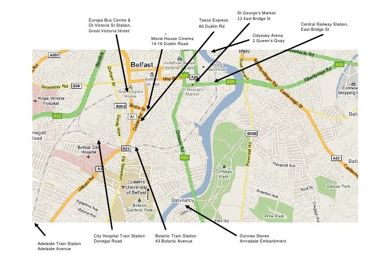 Belfast City Travel Map