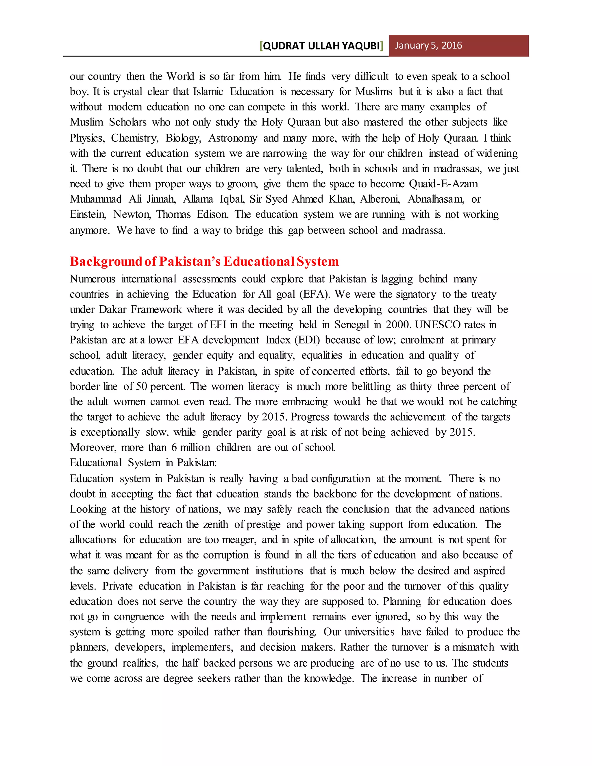 Qudrat ullah yaqubi | PDF