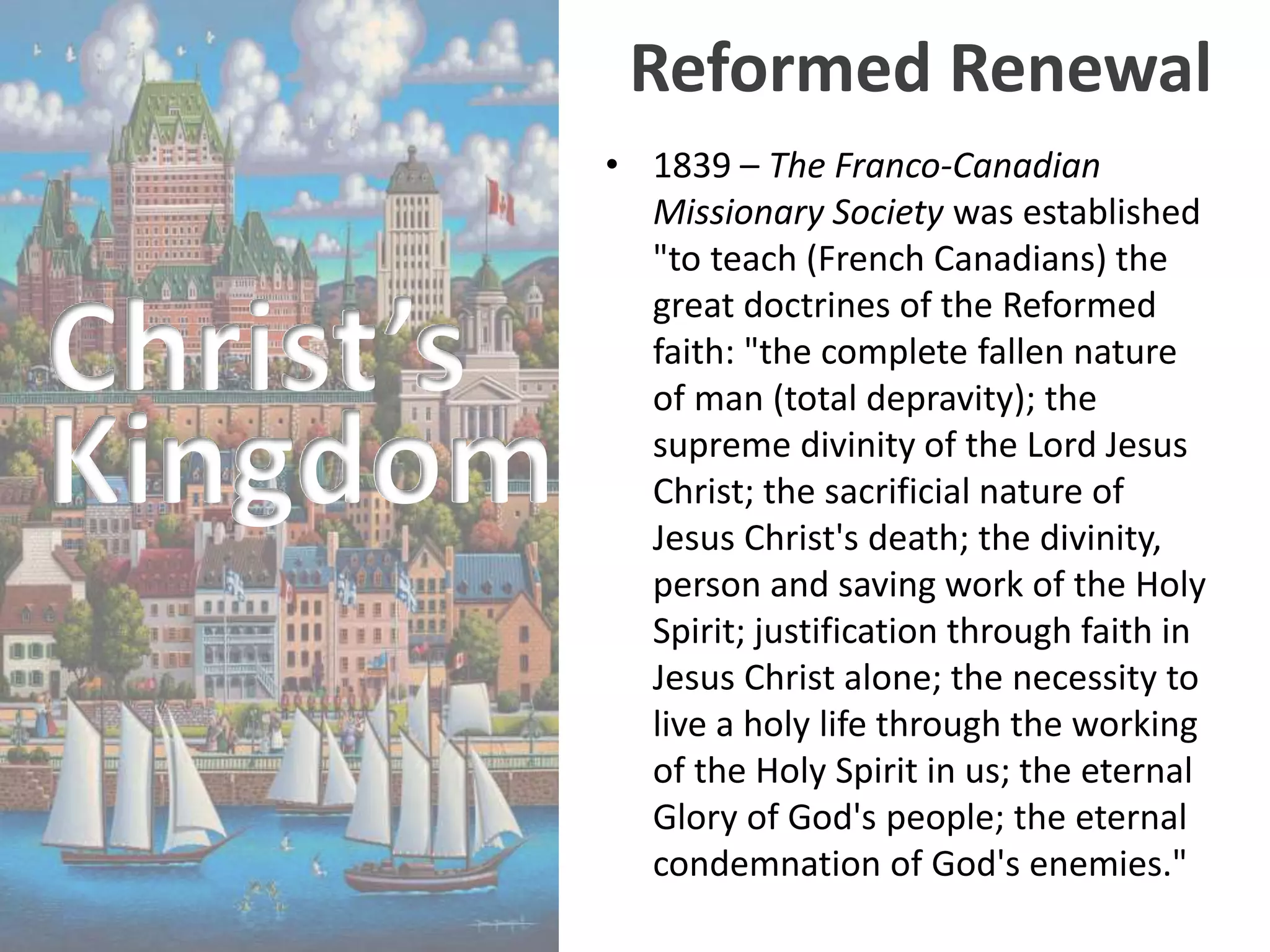 Reformed Missions Quebec | PPTX