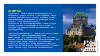 Quebec Comprehensive guide to Quebec immigration | PPT