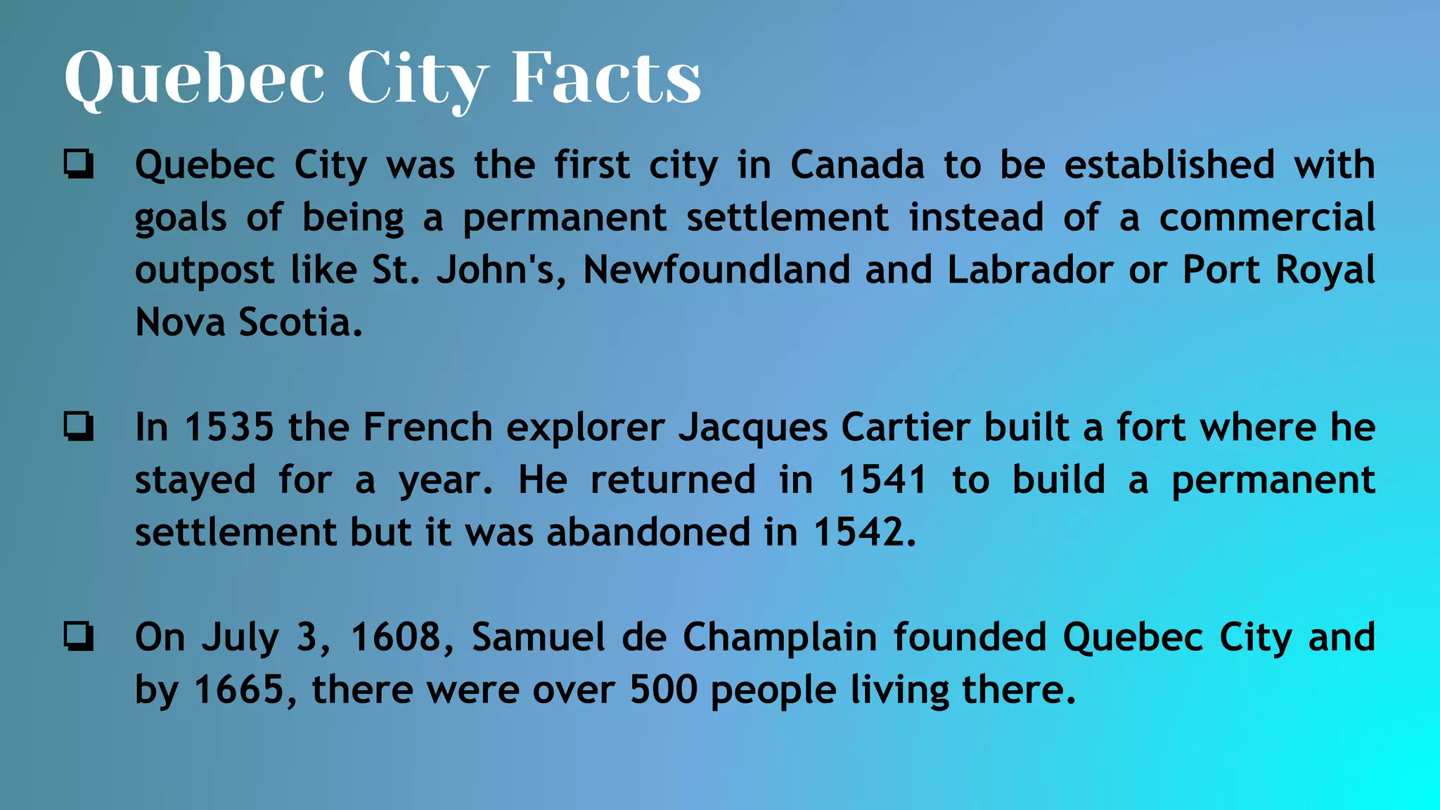 Quebec city history, culture, etc | PDF