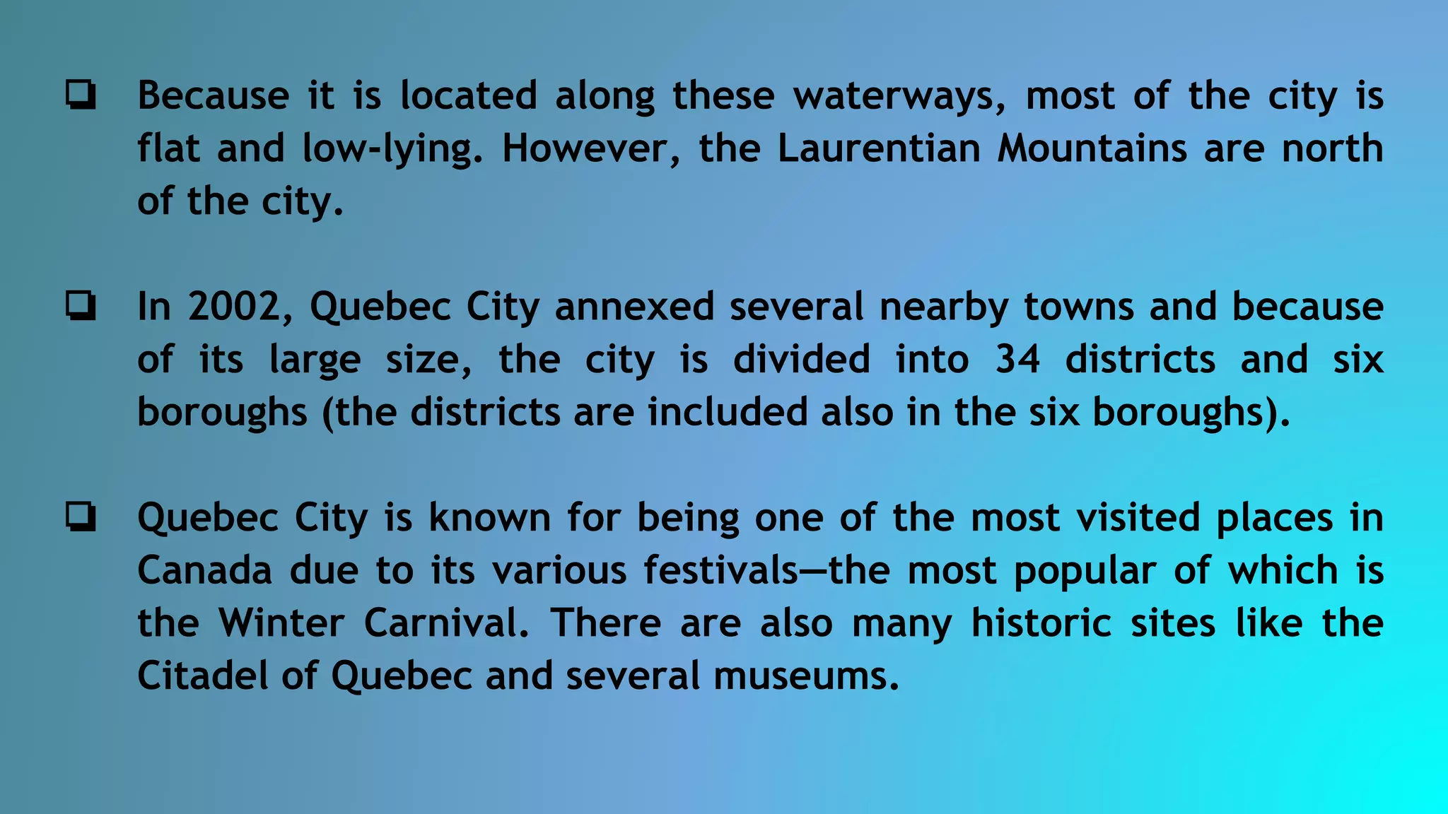 Quebec city history, culture, etc | PDF