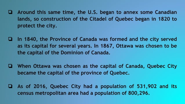 Quebec city history, culture, etc | PDF