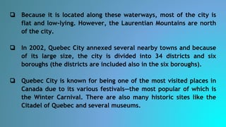 Quebec city history, culture, etc | PDF
