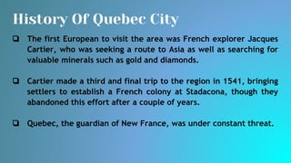 Quebec city history, culture, etc | PDF