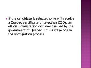 Quebec immigration | PPTX