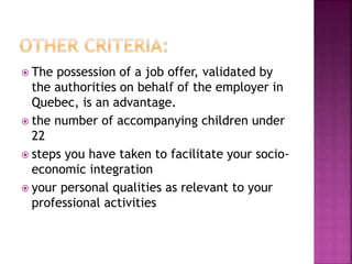 Quebec immigration | PPTX