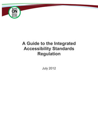 Ontario Integrated Accessibility Guidelines | PDF