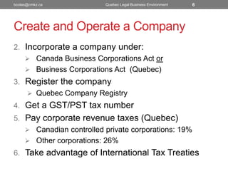 Quebec legal environment: Great for businesses | PPT