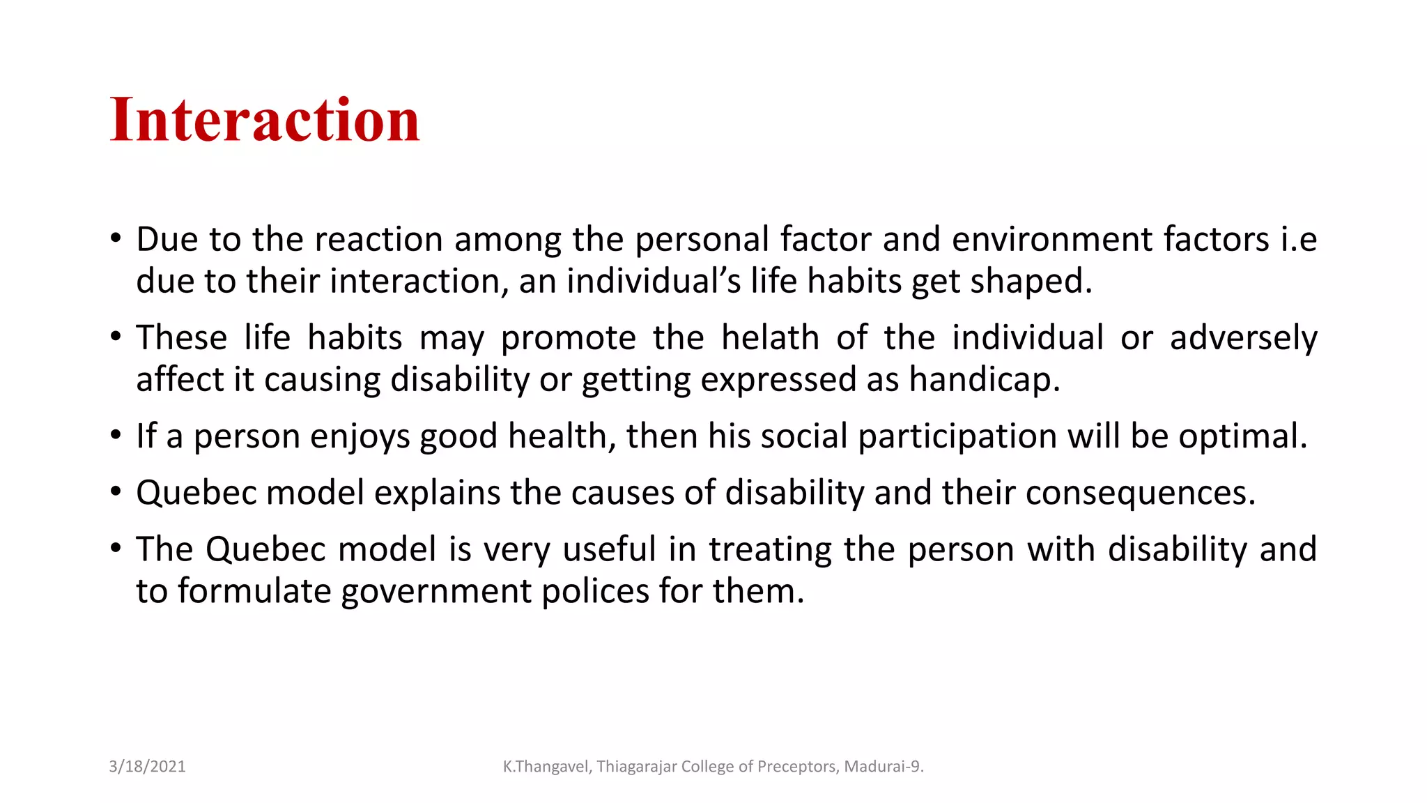 QUEBEC DISABILITY PRODUCTION PROCESS MODEL | PPTX