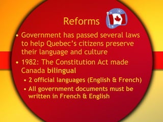 Quebecs Independence Movement | PPT