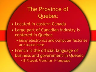 Quebecs Independence Movement | PPT