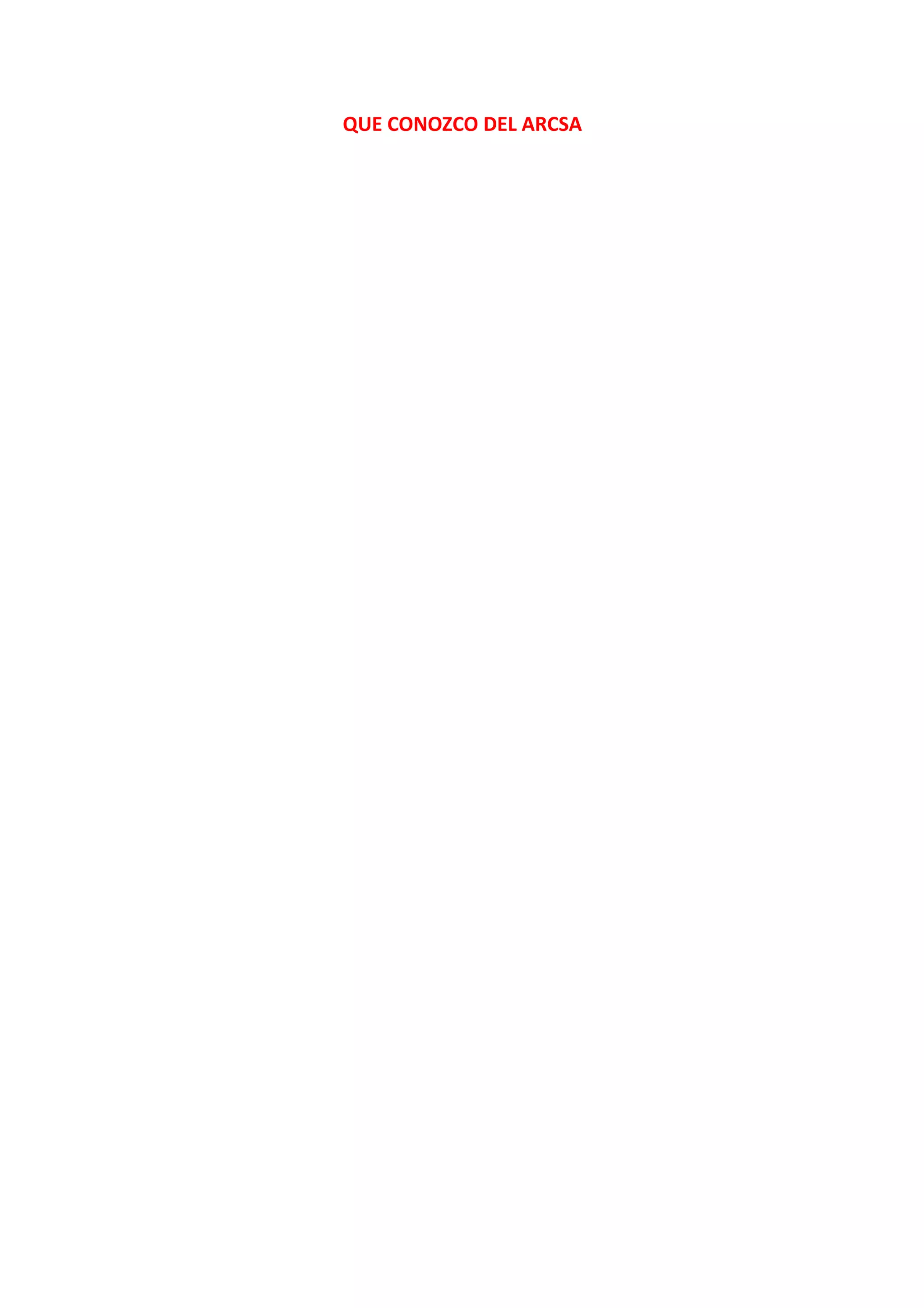 Que conozco del arcsa | PDF