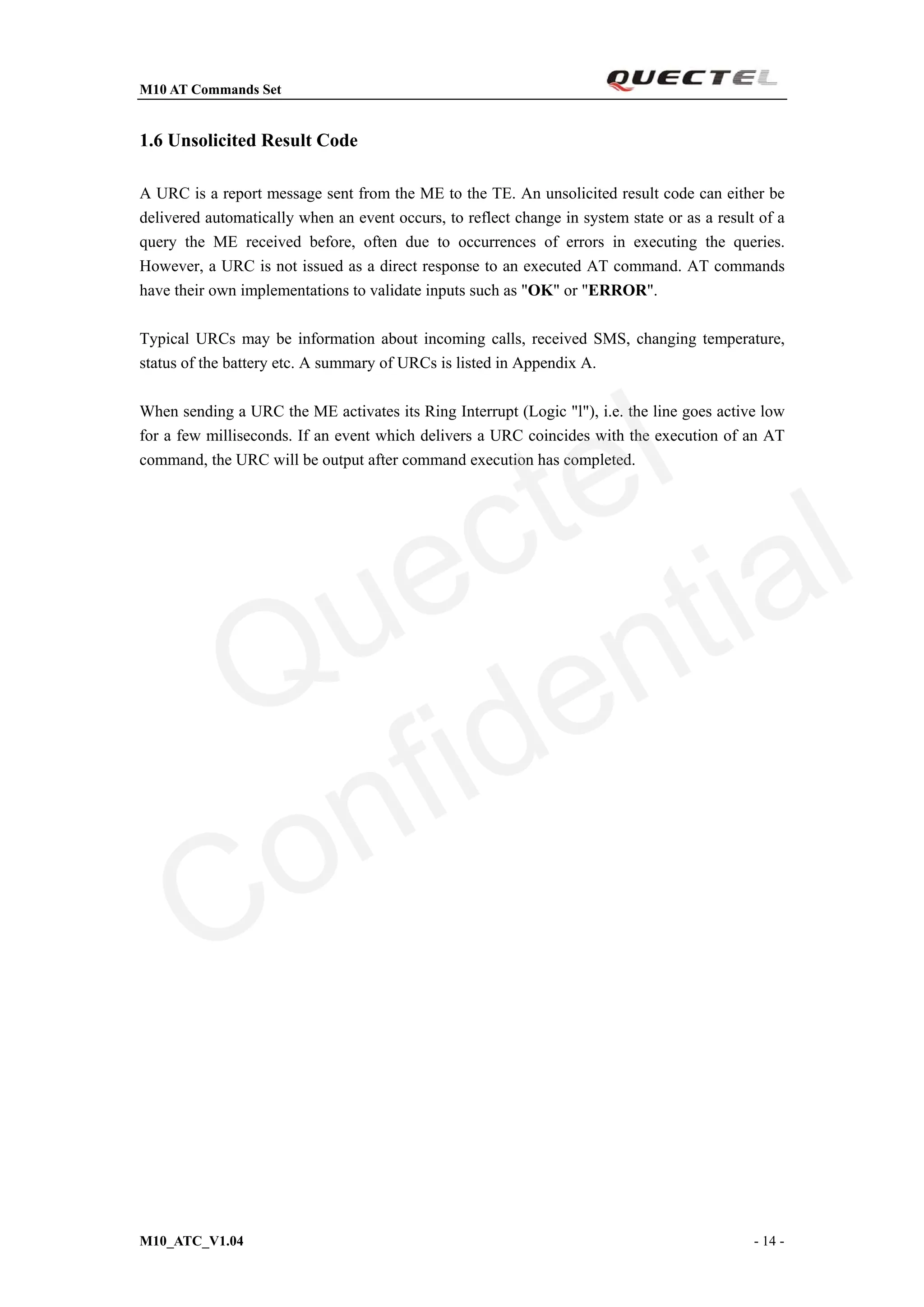 Quectel M10 AT commands Arduino Microcontroller | PDF