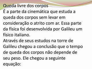 Queda Dos Corpos | PPTX