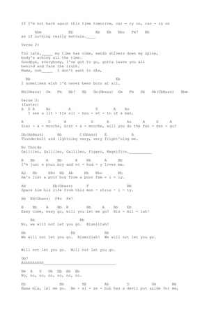 Queen bohemian rhapsody | TXT