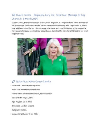 Queen Camilla Life Biography The Celeb Post | PDF