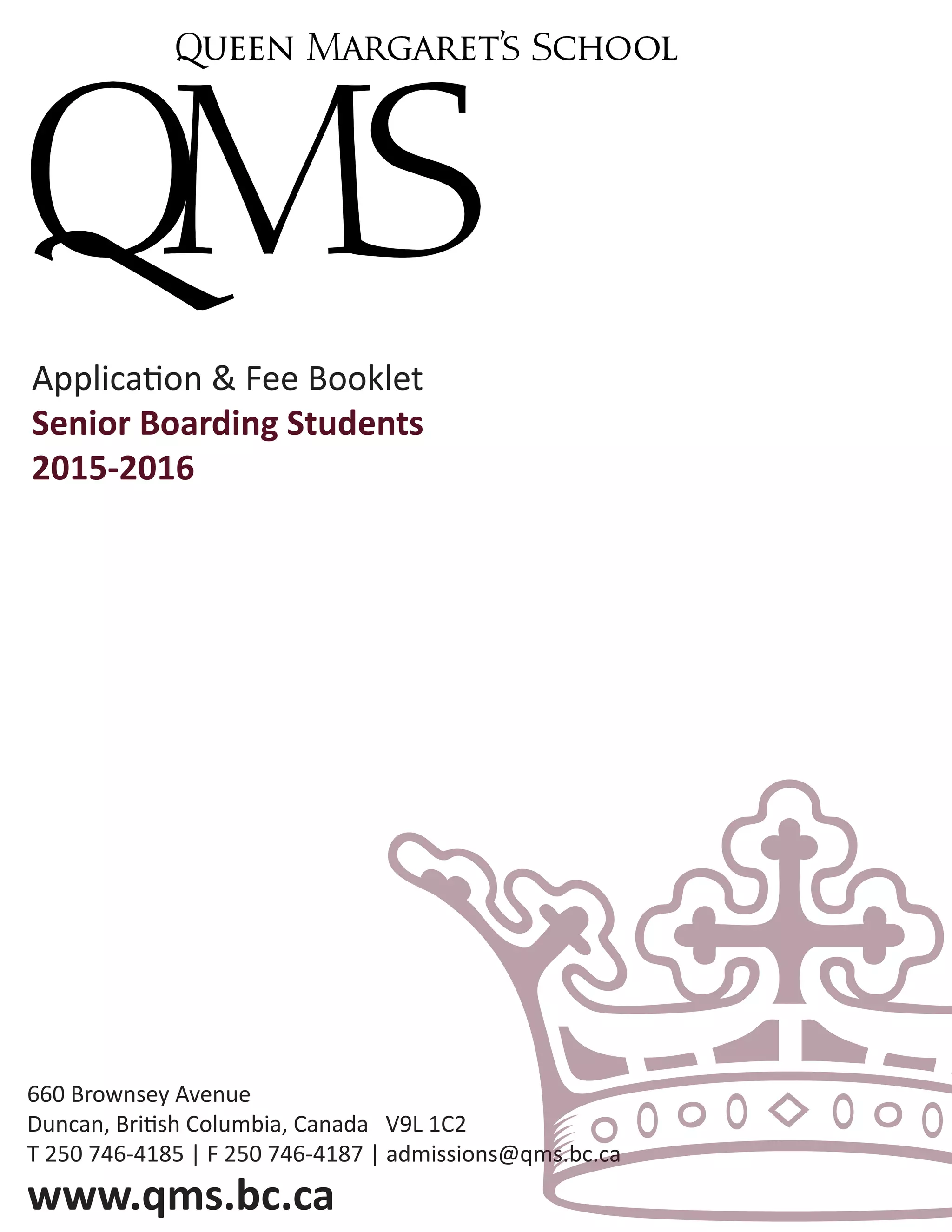 Queen margaret school-boarder application&fee booklet 2015 2016 | PDF