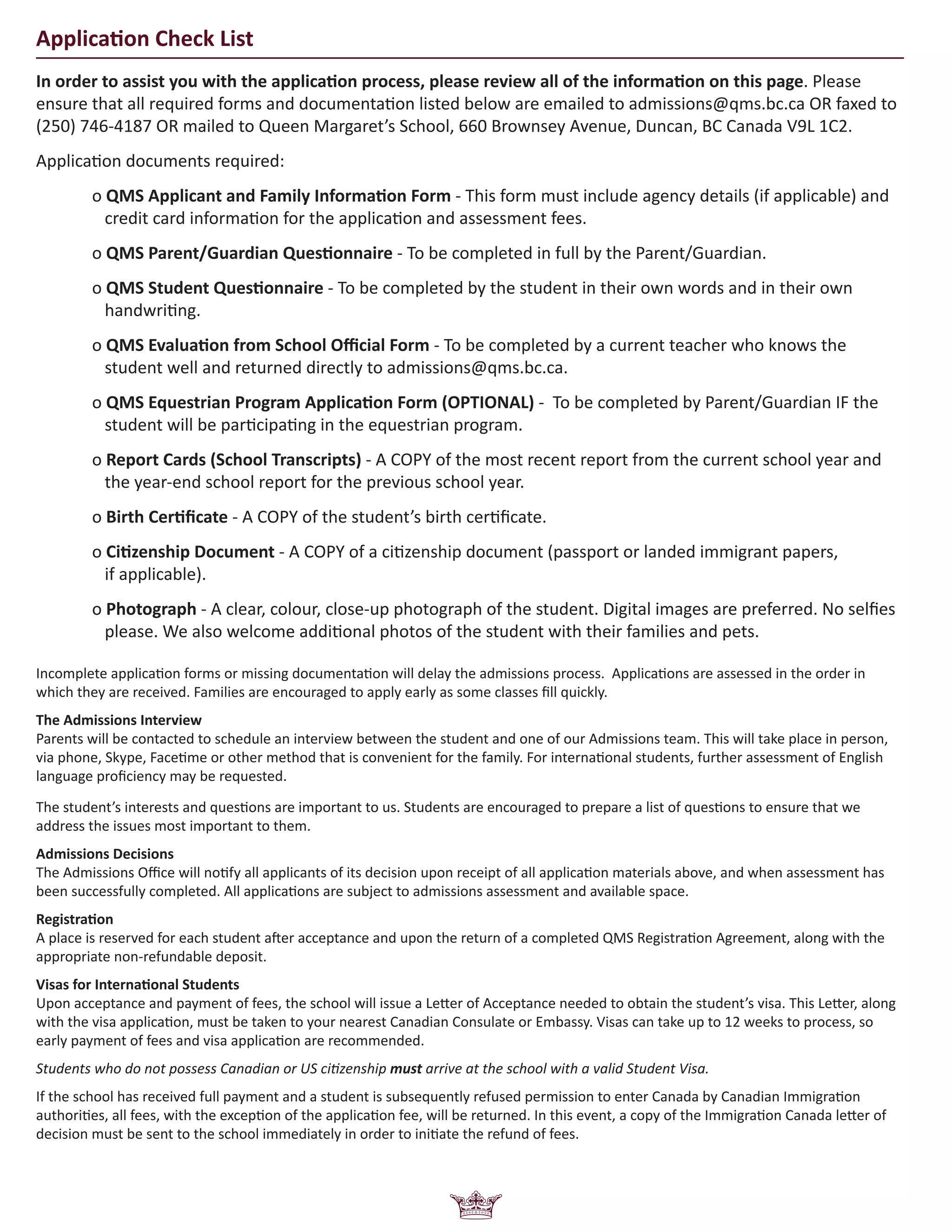 Queen margaret school-boarder application&fee booklet 2015 2016 | PDF