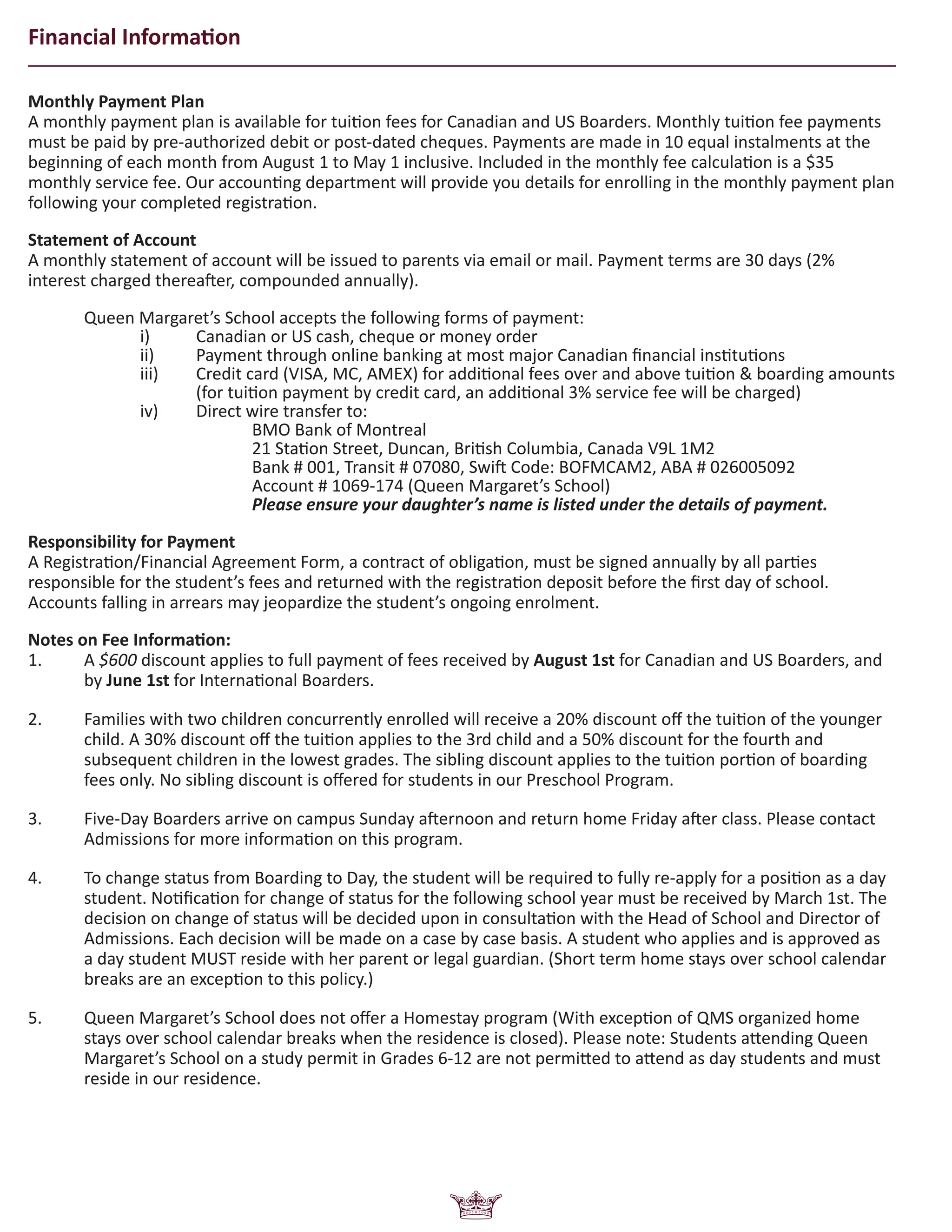 Queen margaret school-boarder application&fee booklet 2015 2016 | PDF