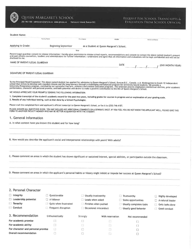Queen margaret school-boarder application&fee booklet 2015 2016 | PDF