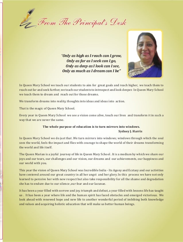Principal Message In School Magazine Principal Message In School Magazine