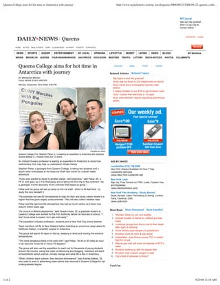 Queens College aims for hot time in Antarctica with journey | PDF