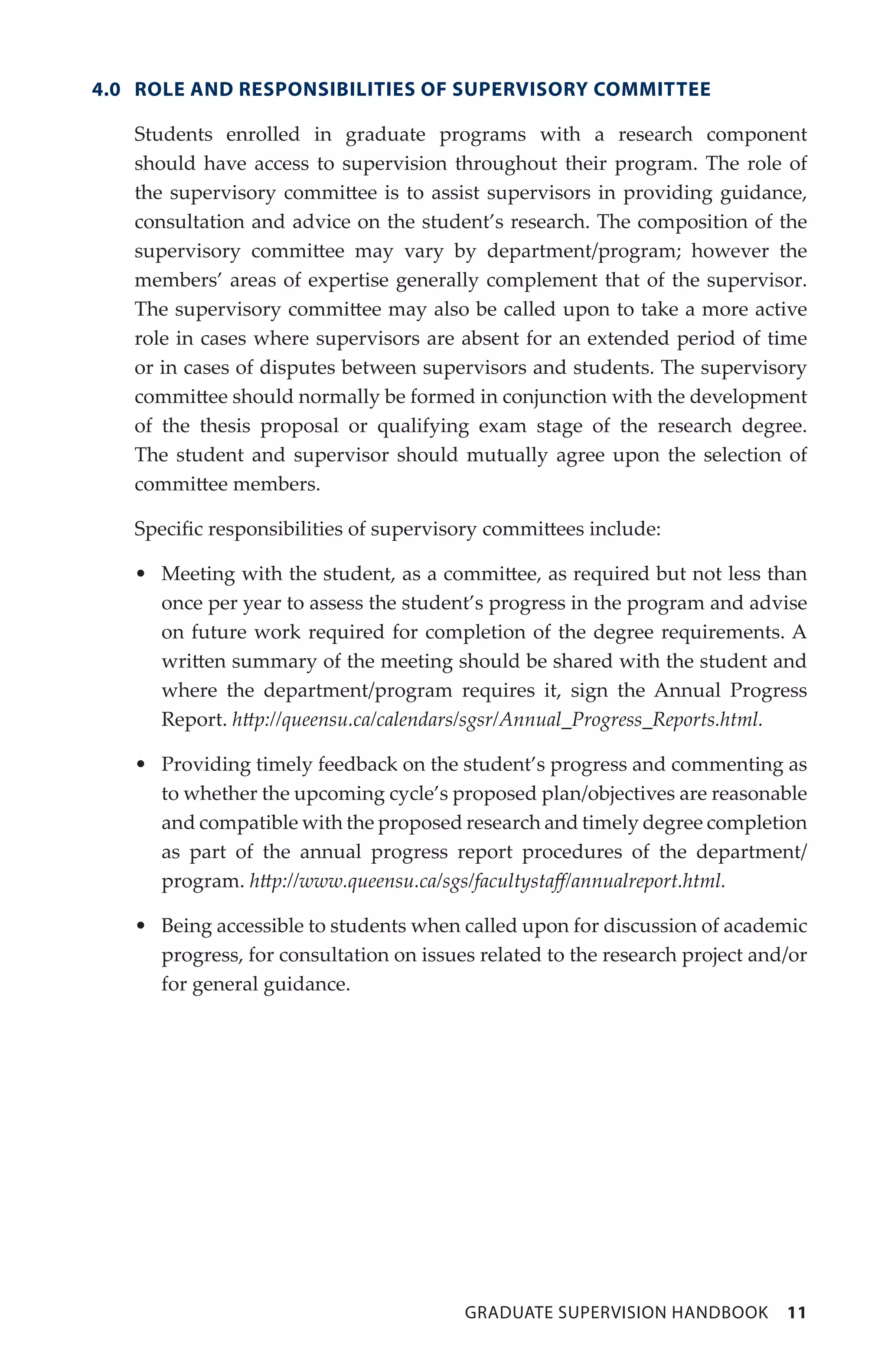 Queens university-graduate supervision handbook | PDF