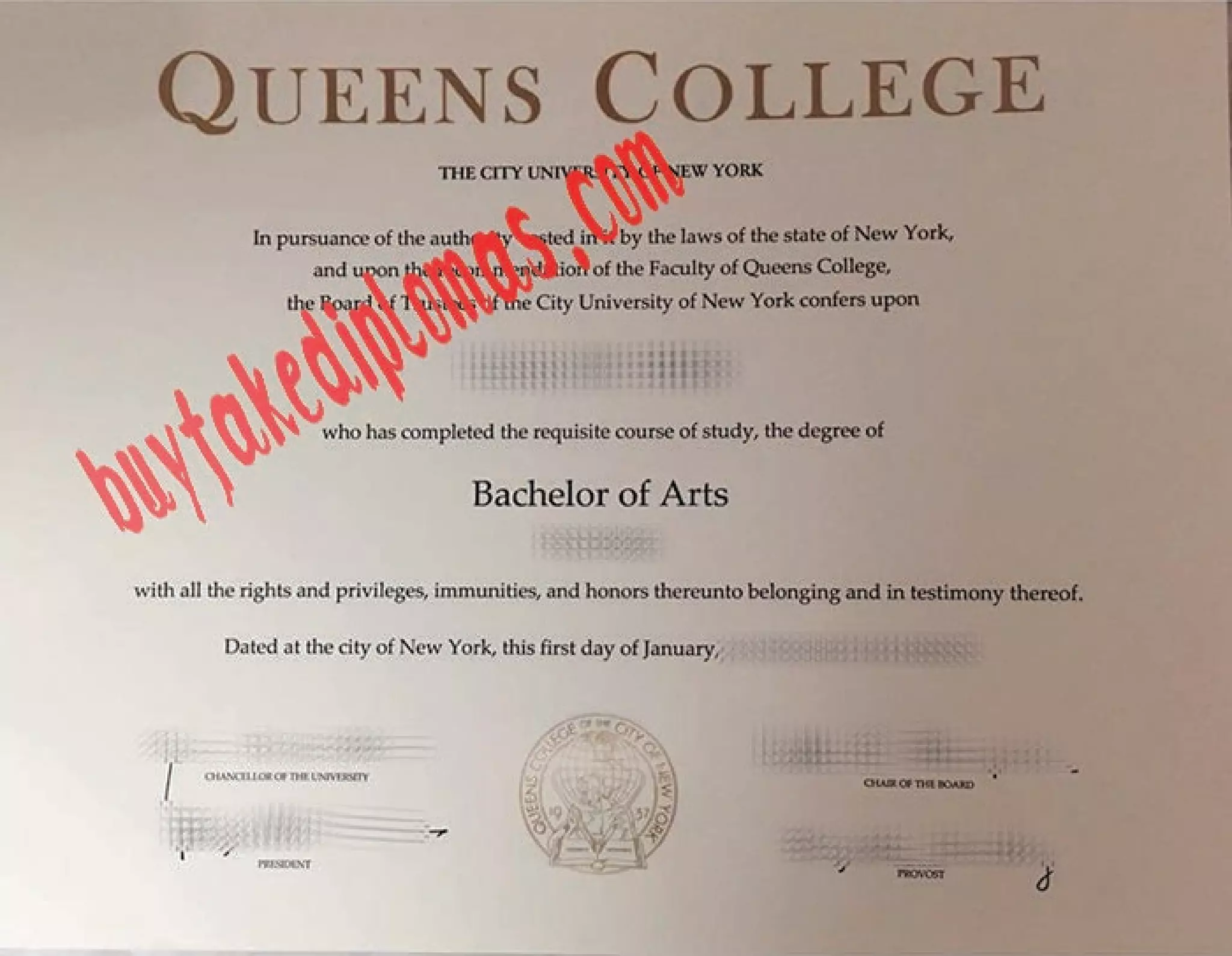 Queens College City University of New York diploma | PPT