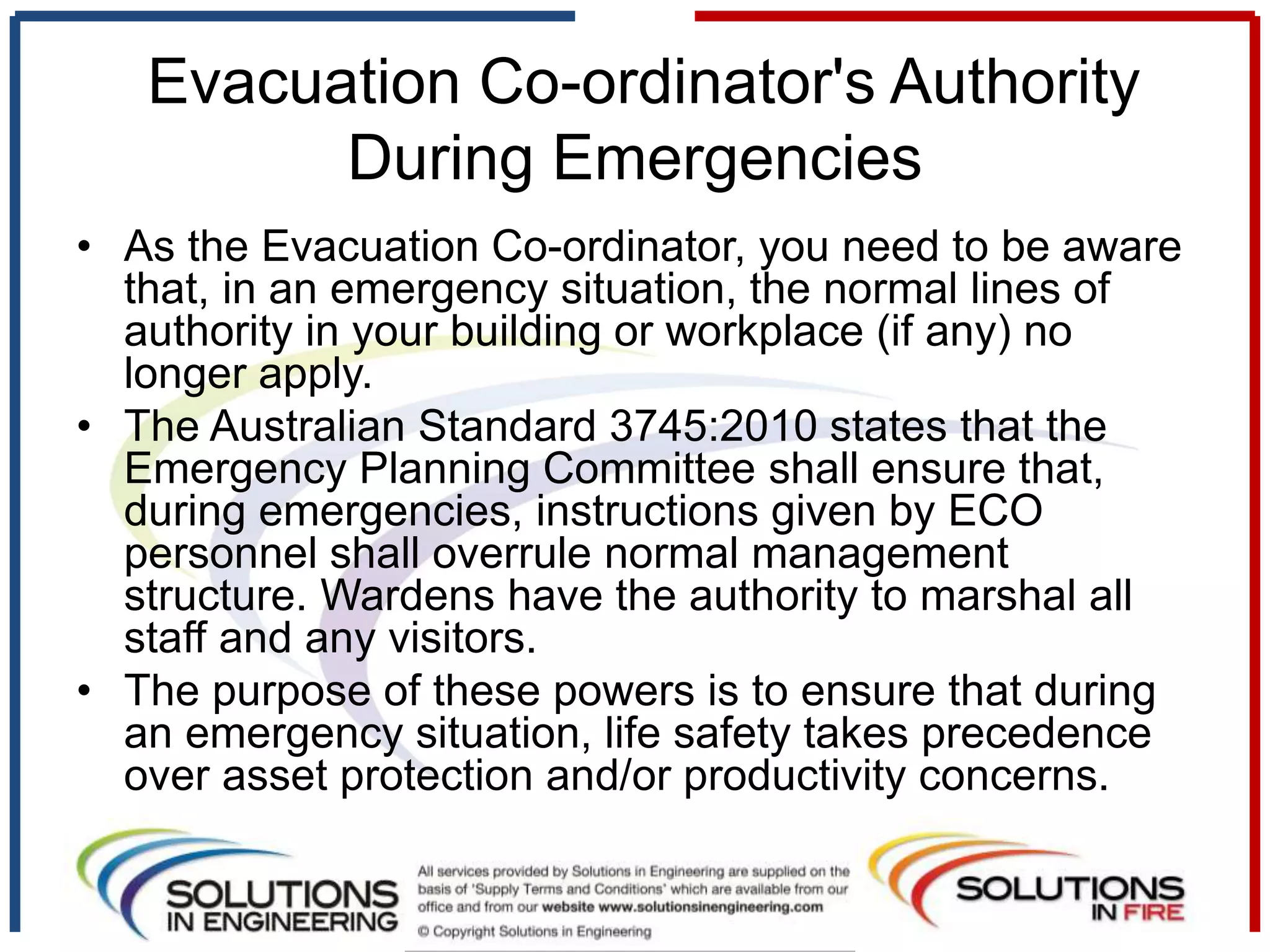 Queensland - evacuation coordination instructions | PPT