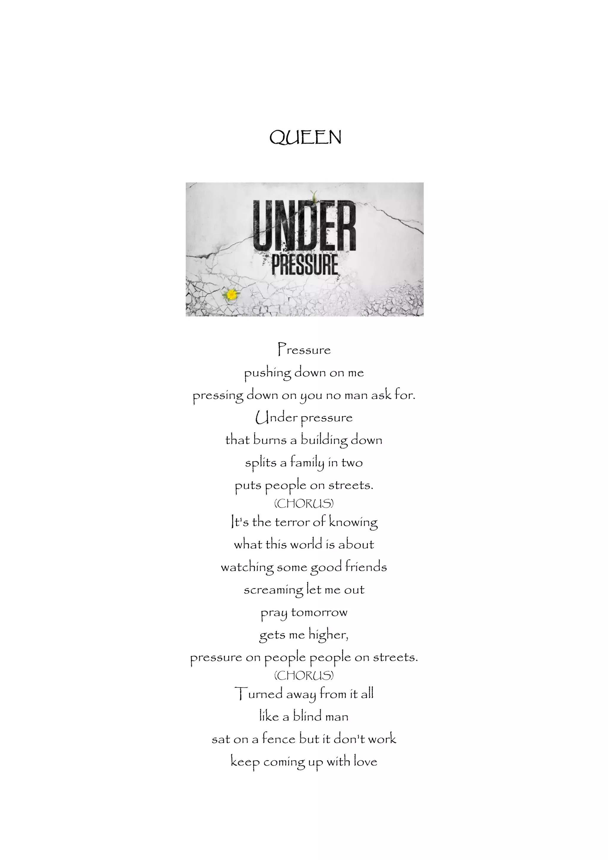 Queen_Under Pressure | PDF
