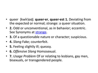 Queer presentation | PPTX